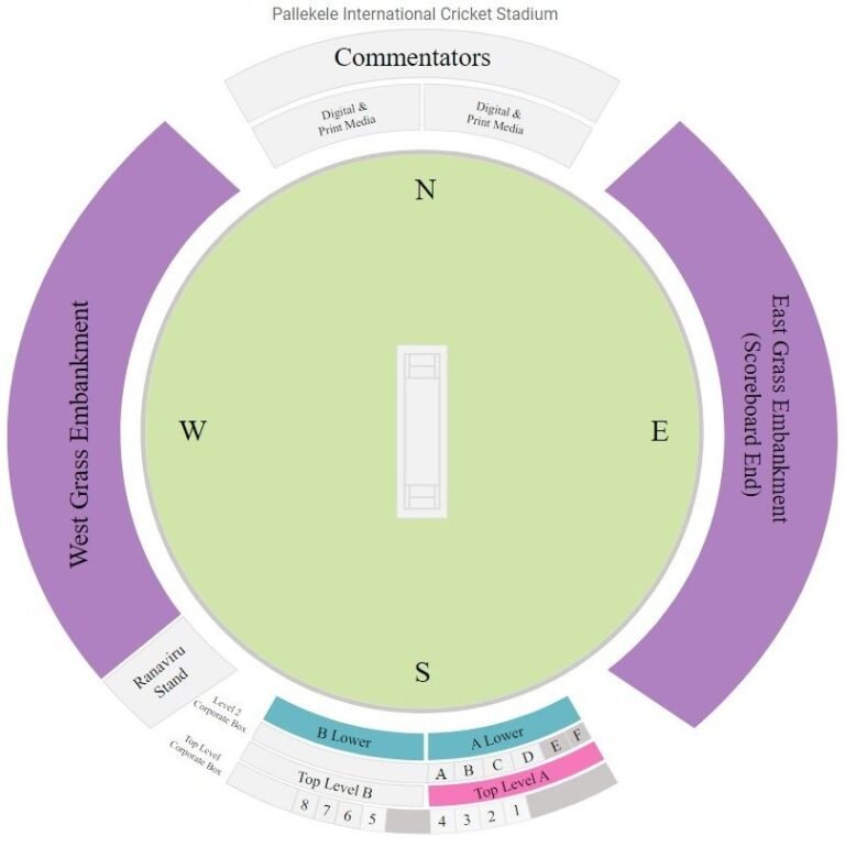 Pallekele International Cricket Stadium Tickets Price 2024, Seating Plan