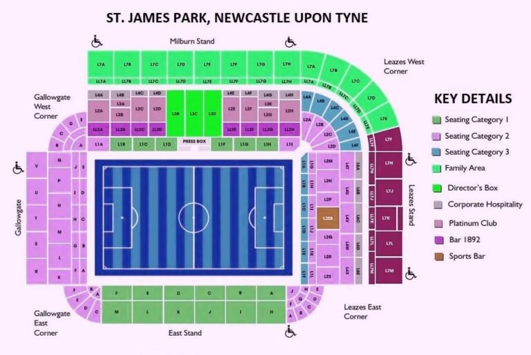 St James Park Stadium Seating Plan, Ticket Price, Facilities, Parking Map