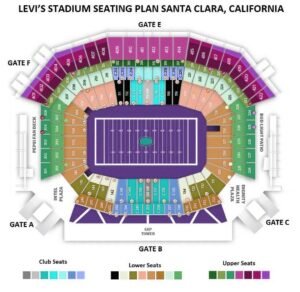 Levi's Stadium Seating Chart with Seat Numbers and Rows, Parking Map
