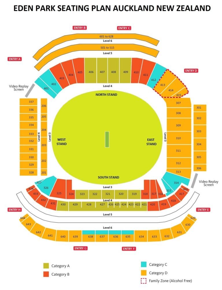 Eden Park Seating Chart, Parking Map, Ticket Price, Ticket Booking