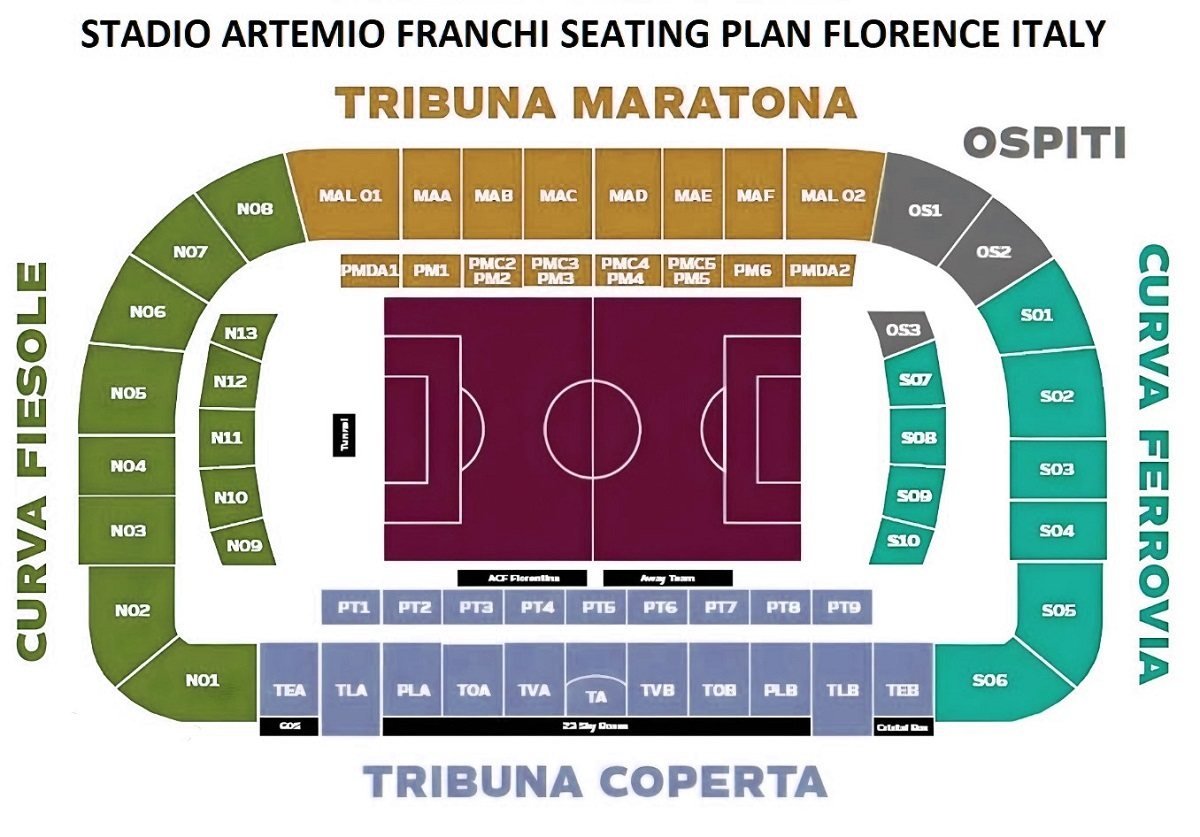 Stadio Artemio Franchi Seating Chart, Parking Map, Ticket Price, Booking