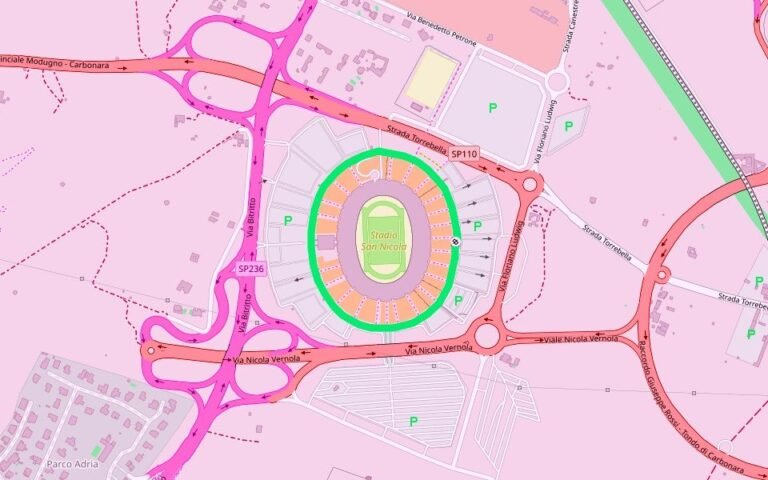 Stadio San Nicola Seating Map, Parking Map, Ticket Price, Booking
