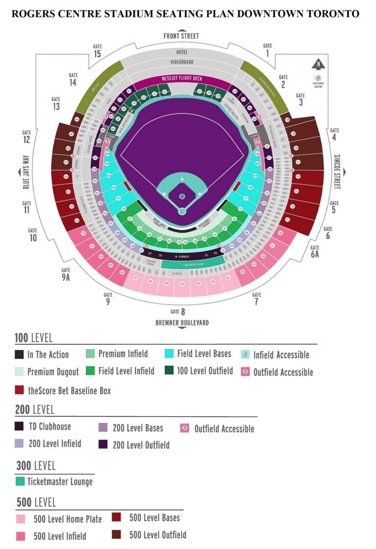 Rogers Centre Stadium Seating chart, Ticket Price, Booking, Parking Map