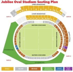 Jubilee Oval Stadium Seating Plan 2023 with Rows, Parking, Tickets ...