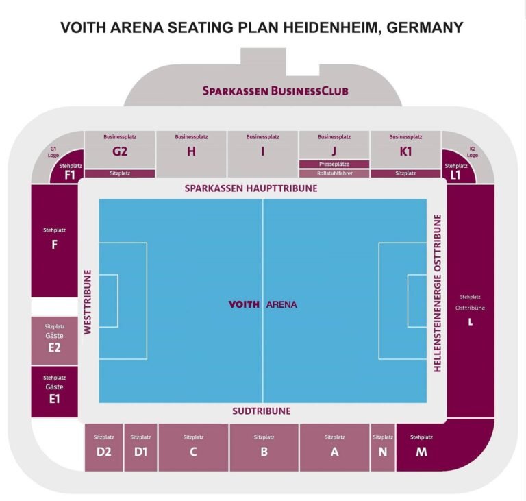 Voith Arena Seating Map, Parking Map, Ticket Price, Ticket Booking