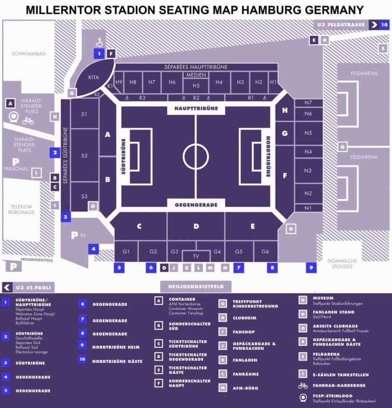 Millerntor Stadion Seating Plan, Parking Map, Ticket Price, Booking