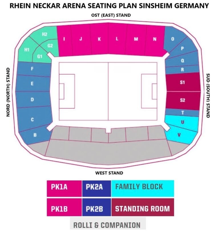 Rhein Neckar Arena Seating Chart, Parking Map, Ticket Price, Booking