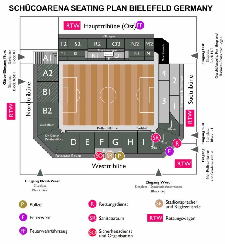 SchücoArena Seating Plan, Parking Map, Ticket Price, Ticket Booking