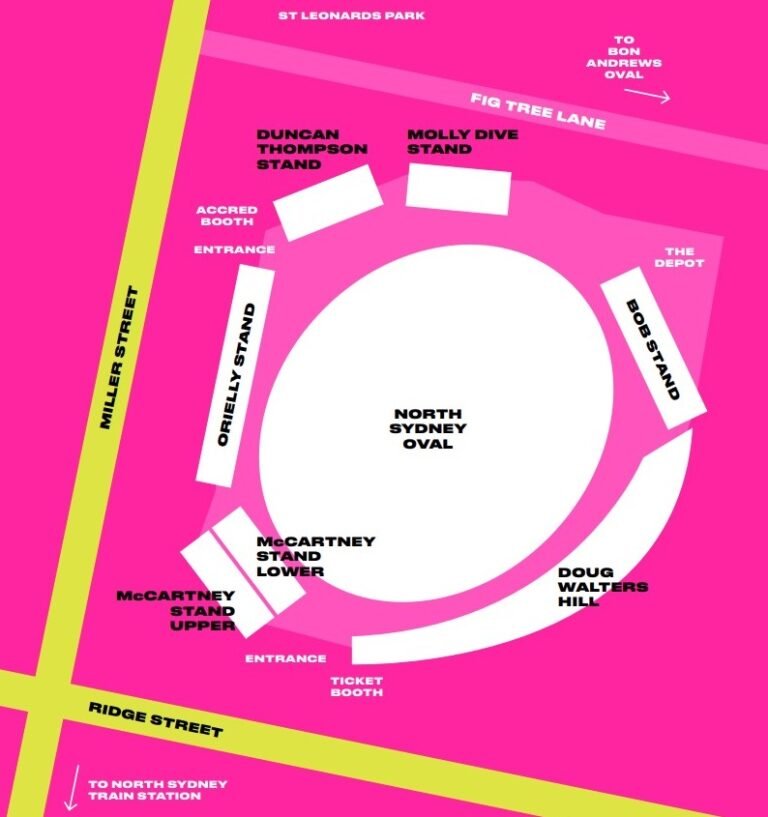North Sydney Oval Seating Map 2024 with Rows, Parking, Tickets Price ...