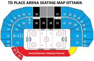 TD Place Arena Seating Map, Parking Map, Ticket Price, Booking
