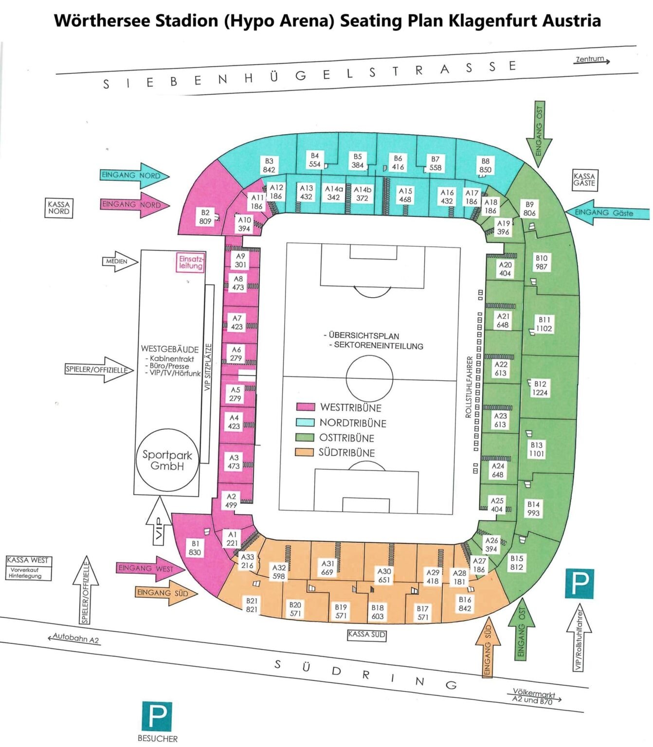 Wörthersee Stadion Seating Plan, Parking Map, Ticket Price, Booking