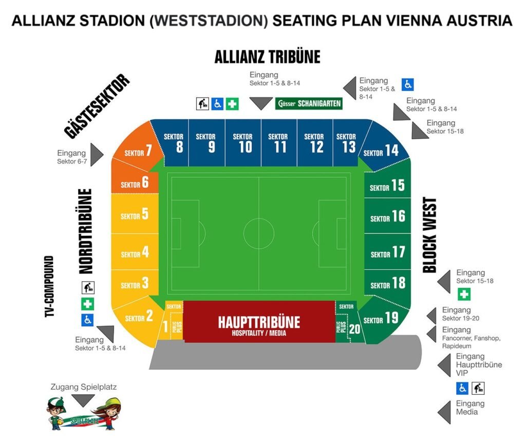 Allianz Stadion Seating Chart, Parking Map, Ticket Price, Ticket Booking