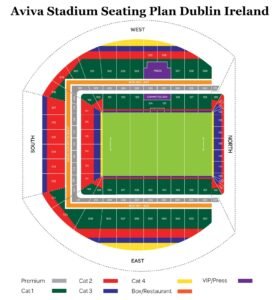 Aviva Stadium Seating Map, Parking Map, Ticket Price, Ticket Booking