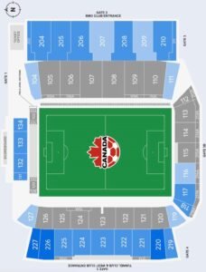 BMO Field Stadium Seating Plan with Seat Numbers, BMO Field Seat Map