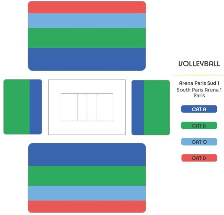 South Paris Arena Seating Plan with Seat Numbers, Parking Map