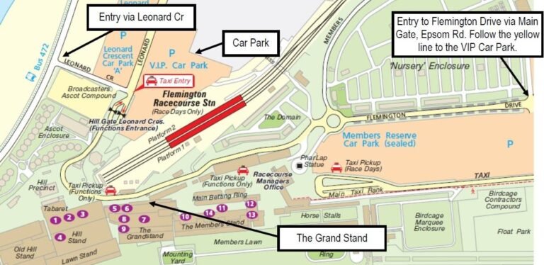 Flemington Racecourse Seating Plan with Seat Numbers, Flemington Seat Map