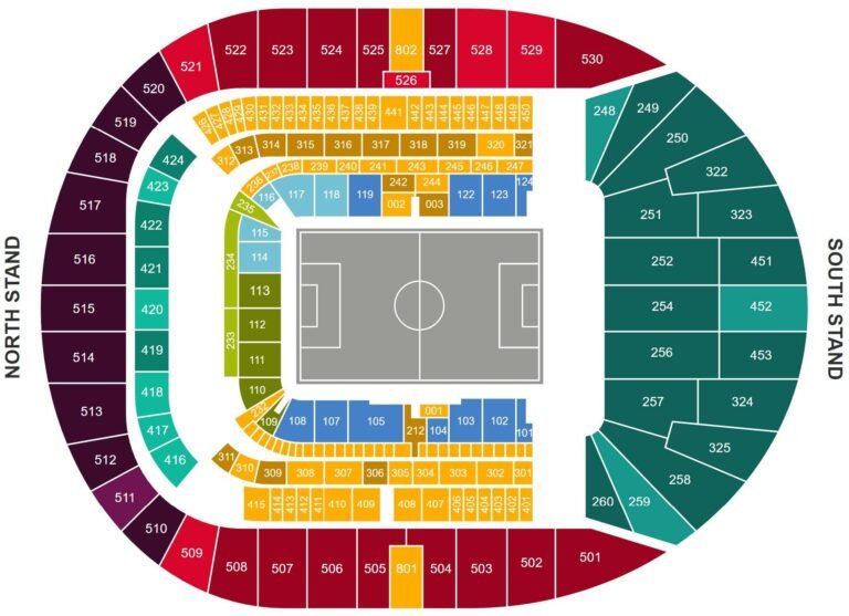 Tottenham Hotspur Seating Plan with Seat Numbers, Parking Map